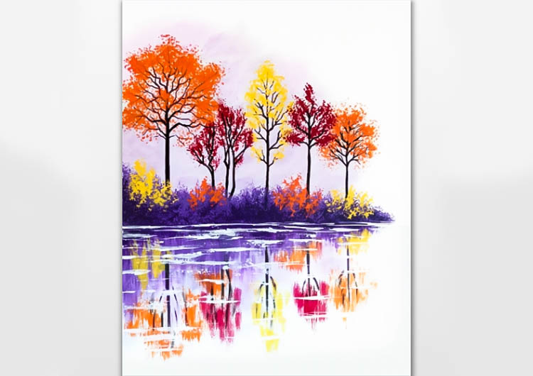 Paint Nite: Fall Lake Reflection [Class in Boston] @ Yaymaker | CourseHorse