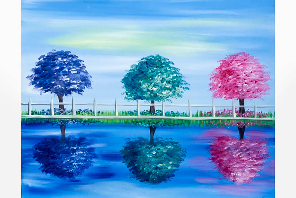 Paint Nite: Three Trees in Spring [Class in Seattle] @ Yaymaker ...