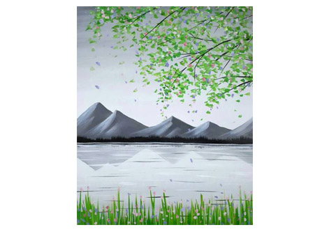 Paint Nite: Spring Mountain Range [Class in Houston] @ Yaymaker ...